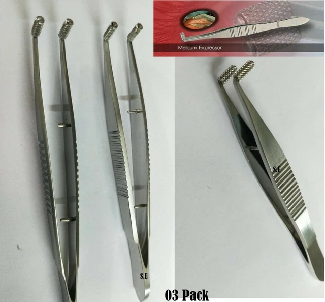 SS MEIBOMIAN GLAND roller expressor forceps dry eye lid deep removal £ ...