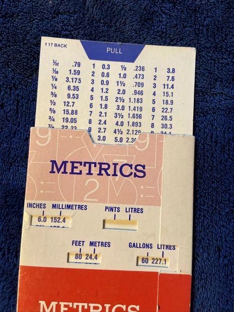 VINTAGE 1973 METRICS Made Easy Pull Chart The Standard Register Company ...