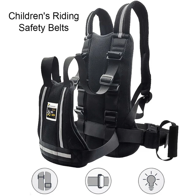 KIDS MOTORCYCLE SAFETY Belt Adjustable Child Reflective Rear Seat Belt ...