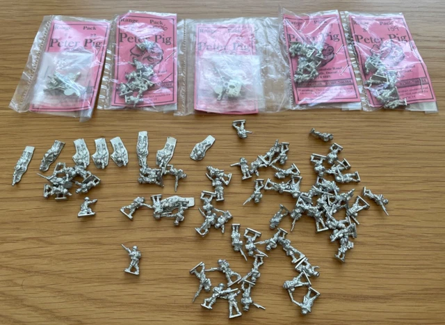 15MM PETER PIG WW2 8th Army Infantry figures & guns - 69 loose & 5 ...