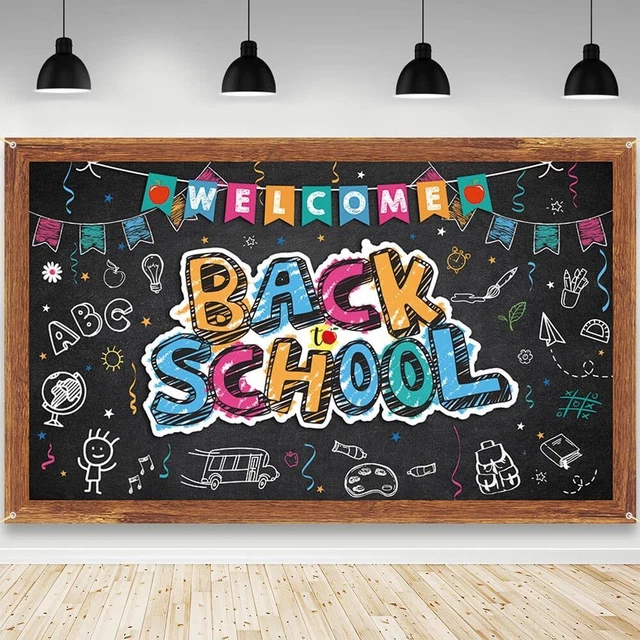 WELCOME BACK TO School Backdrop Classroom Photography Background First ...