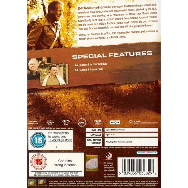 24 REDEMPTION (DVD, 2008) Kiefer Sutherland, Action, Free UK Post, New ...
