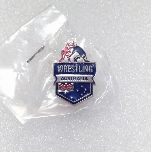 2024 PARIS OLYMPIC Games TEAM AUSTRALIA Wrestling Pin Silver Tone Badge ...