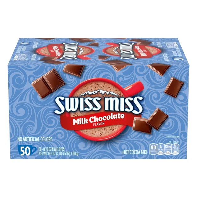 SWISS MISS MILK Chocolate Hot Cocoa Mix 0.73oz Packets Silky Smooth ...
