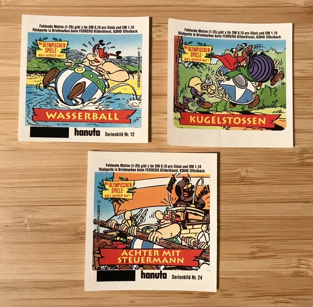 ORIGINAL FERRERO HANUTA 3 Sammelbilder Sticker ASTERIX & OBELIX 2000 ...