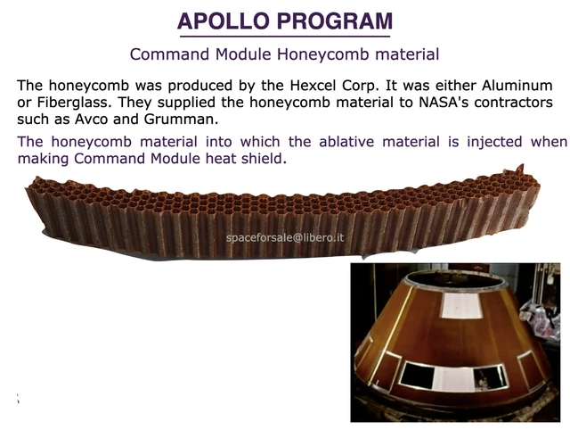 APOLLO COMMAND MODULE Honeycomb material NASA EUR 399,00 - PicClick FR