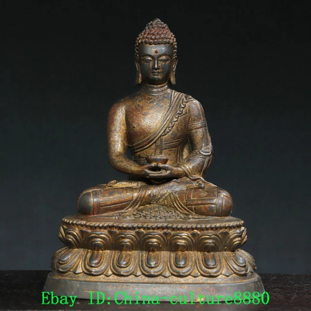11.8 &BOUDDHA SHAKYAMUNI en bronze tibétain de l'ancienne dynastie Ming EUR 312,00 - PicClick FR