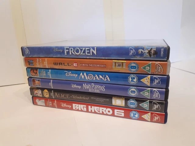 DISNEY PIXAR MOVIE Bundle 6x DVD Films Moana, Wall-E, Frozen, Big Hero ...