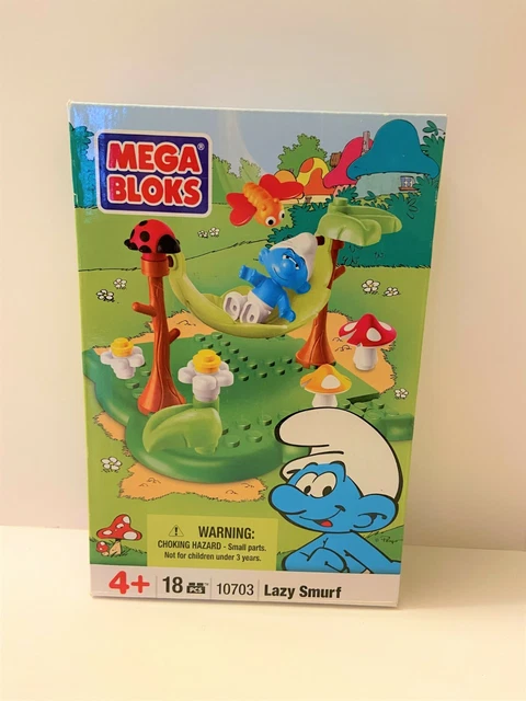 MEGA BLOKS THE Smurfs 10703 Lazy Smurf Build & Play 18 Piece Set 2012 ...
