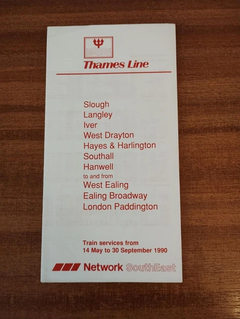 BRITISH RAIL NETWORK SouthEast summer 1990 Slough-London timetable £1. ...
