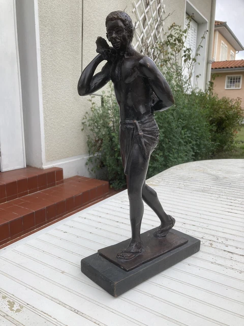 STATUE BRONZE PATINE Brune Homme Africain EUR 150,00 - PicClick FR