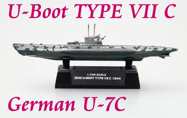 EASY MODEL 1/700 German WWII U-7C U-Boot TYPE VIIC Plastic Submarine ...