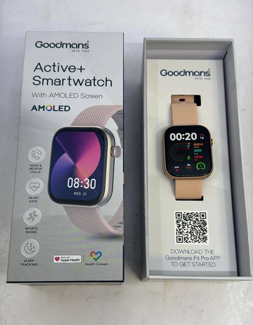 GOODMANS ACTIVE+SMART WATCH With AMOLED Screen £24.99 - PicClick UK