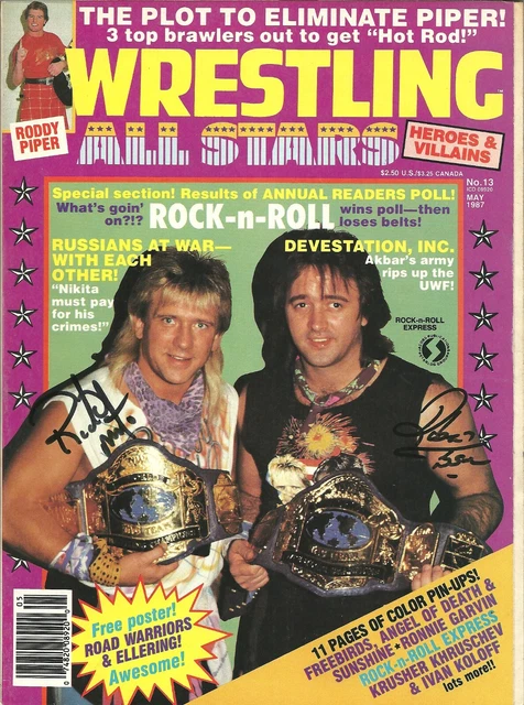 AM708 ROCK and Roll Express signed Vintage Wrestling Magazine & Poster ...