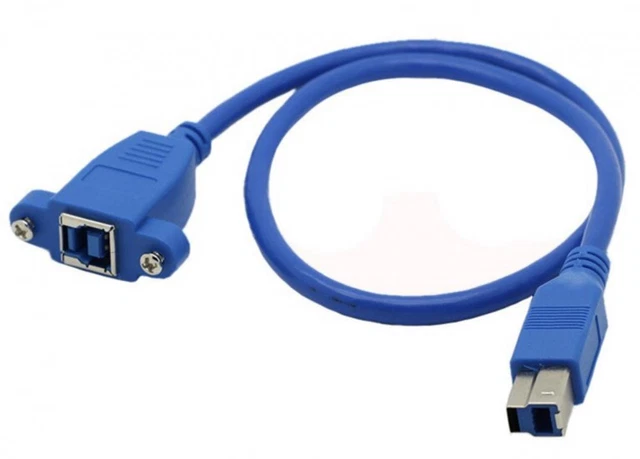 USB 3.0 TYPE B Panel Mount Printer Extension Cable, Male to Female - 0 ...