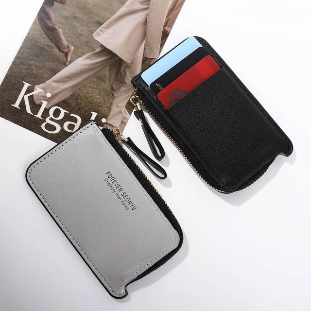MINI MONEY BAG Men Coin Purse Business Card Holder Zipper Wallet ID ...