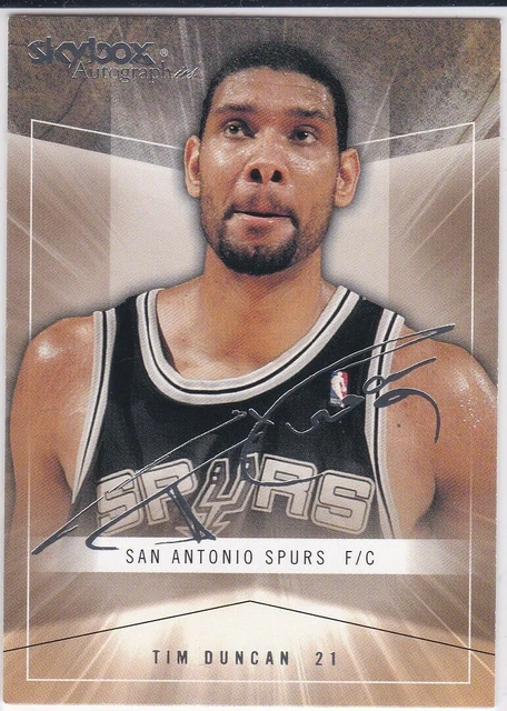 TIM DUNCAN AUTO SIGS Skybox AUTOGRAFO ICS Carta Basket SAN ANTONIO ...