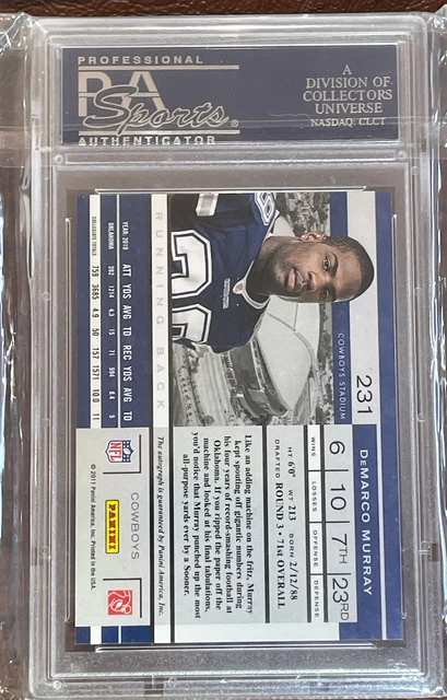 2011 PLAYOFF CONTENDERS #231 Demarco Murray Riddell logo auto RC PSA 10 ...