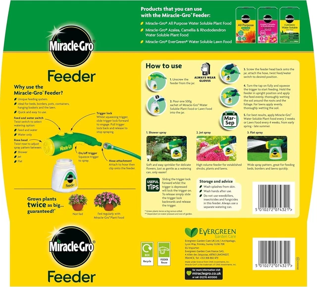 MIRACLE-GRO FEEDER NEMATODE Applicator All Purpose Soluble Plant Food £ ...