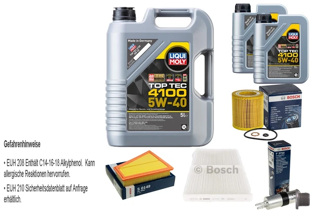 BOSCH INSPECTION SET 7L Liqui Top Moly Tec 4100 5W-40 pour BMW série 5_ Touring EUR 182,30 ...