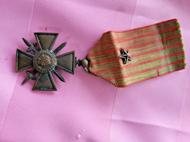 MÉDAILLE CROIX DE GUERRE WWI République Francaise 1914 1916 Etoile EUR ...