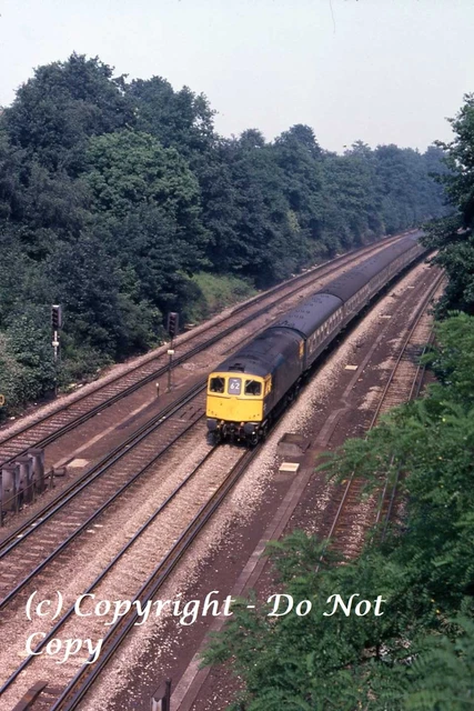 ORIGINAL 35MM DIESEL RAILWAY SLIDE CLASS 33 33003 SURBITON 14-7-78 ...