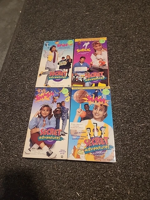 SECRET ADVENTURES VHS 4 Movie Lot 90s Tv Cartoon Slam Smash Shrug Spin ...