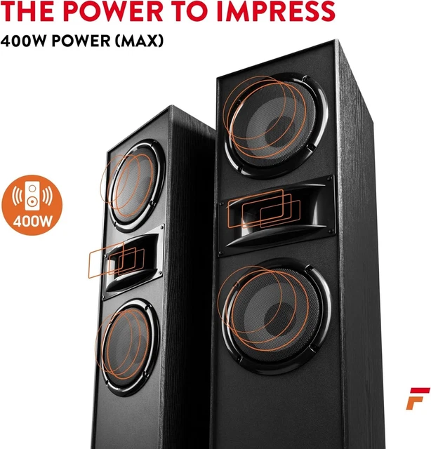 400W FLOOR STANDING HiFi Tower Speakers Dual 6.5” Woofer Stereo Audio ...