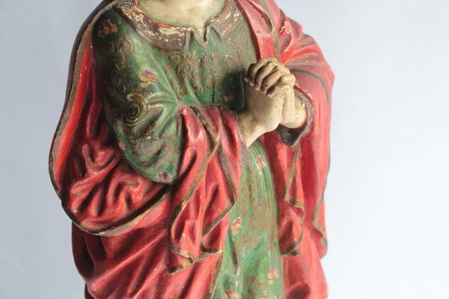 STATUE JÉSUS CHRIST bois sculpté polychrome (58919) EUR 840,00 ...