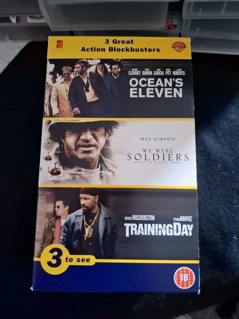 ACTION BLOCKBUSTER VHS Oceans Eleven, We Were Soldiers, Training Day ...