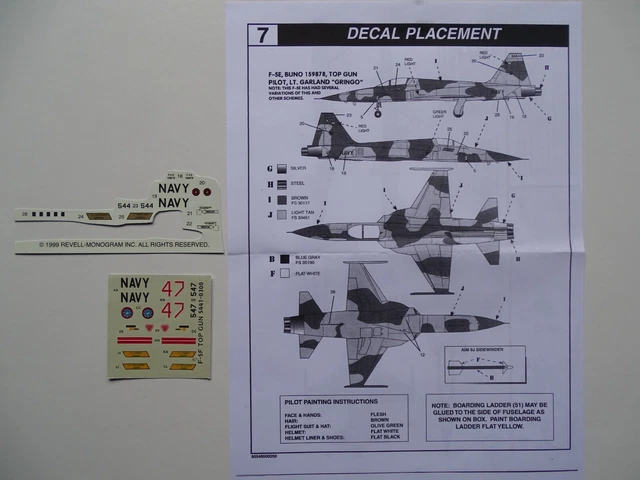 REVELL/MONOGRAM DECALS 1/48 F-5E/F Tiger II US Navy Aggressor EUR 4,00 ...