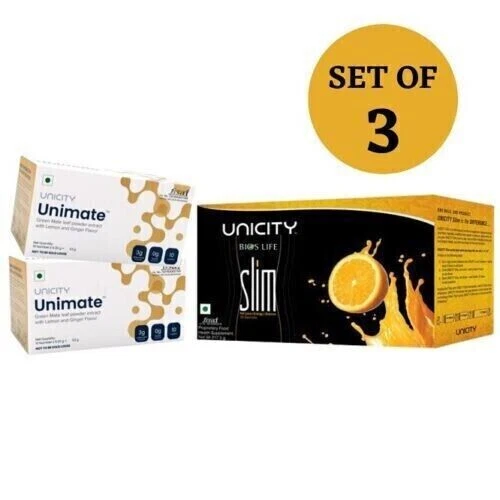 UNICITY FEEL GREAT Pack 2 x Bios Life $lim & 1 x Unimate Lemon Ginger ...