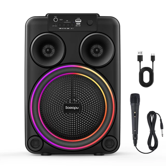 HEAVY BASS PORTABLE Bluetooth Speakers Rechargeable 8" Karaoke Machine ...