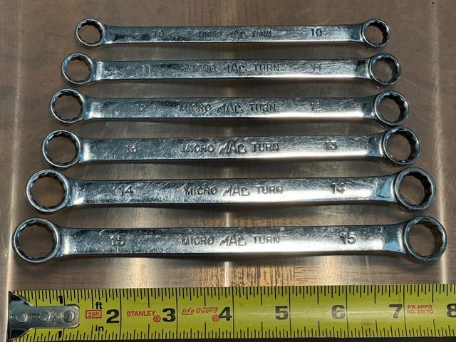 MAC METRIC MICRO Turn Offset Double Box End Wrench Set 6 Pc 12-PT USA ...