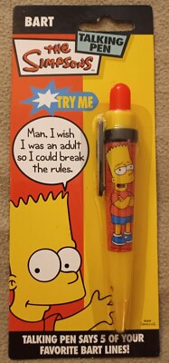 THE SIMPSONS BART Simpson Talking Pen £8.72 - PicClick UK