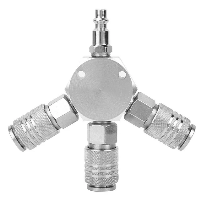 1/4 '' F-NPT coupleur rapide de collecteur de tuyau d'air à 3 voies ...