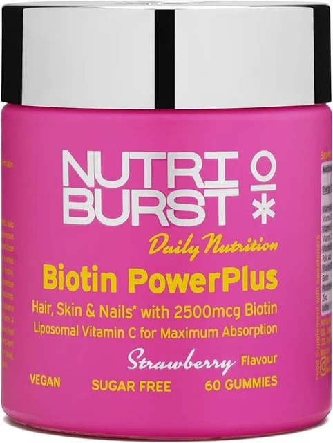 NUTRIBURST BIOTIN POWER Plus - Biotin (2500mcg) + Liposomal Vitamin C ...