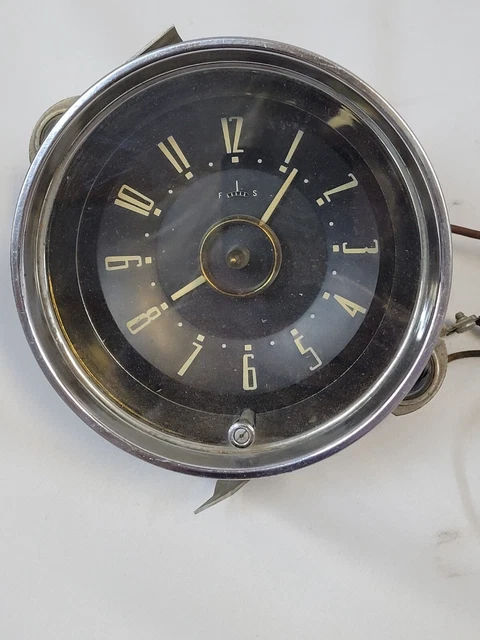 RARE VINTAGE THE Geo W. Borg Corp Dash Automobile Clock Bullet Center ...
