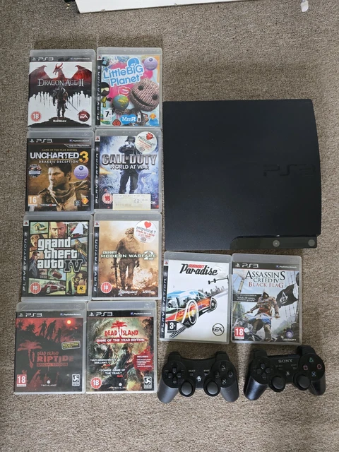 SONY PLAYSTATION 3 Slim Console Bundle 2 Pads 10 Games £83.88 - PicClick UK