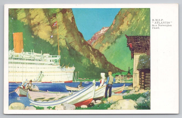 RMSP ATLANTIS NORWEGIAN Fjord Royal Mail line cruise sgip Maritime ...