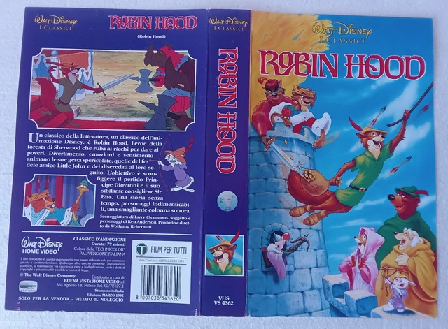 ROBIN HOOD (1973) Cover Vhs Walt Disney Edizione 1992 - Vs 4362 - No ...