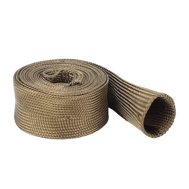 HOSE HEAT SHIELD Sleeve 9.8FT Basalt Fiber Fireproof Exhaust Pipe Heat ...