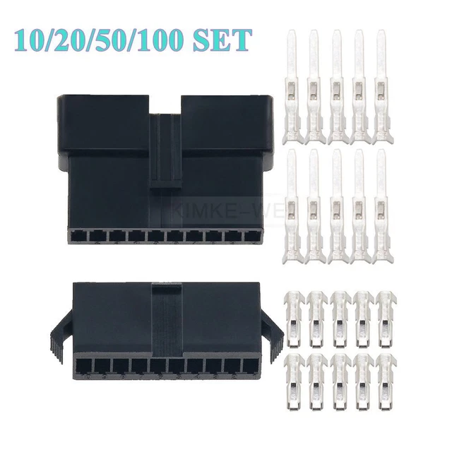 10 PIN/WAY JST SM 2.5mm Male/Female Crimp Connector Kits (Plug+Socket ...