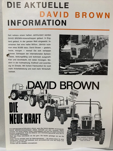 ORIGINAL OLDTIMER PROSPEKT Schlepper/Traktor David Brown Informationen EUR 2,90 - PicClick DE
