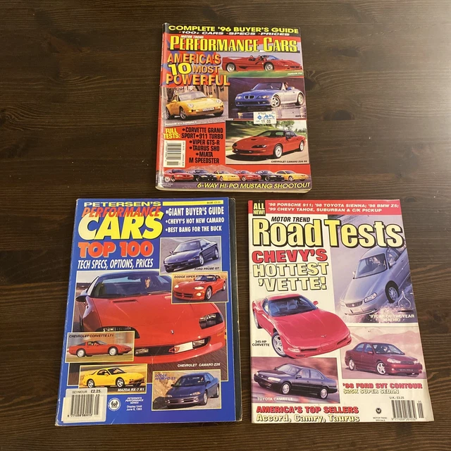 PETERSENS PERFORMANCE CARS &Motor Trend Road Test Vintage Car Magazines ...