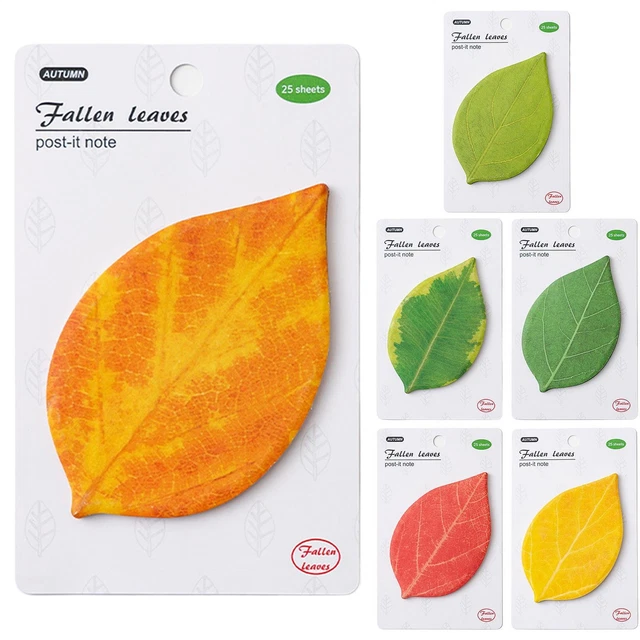COLORFUL LEAF-SHAPED STICKY Notes Memo Pads Adhesive Marking Reminder ...