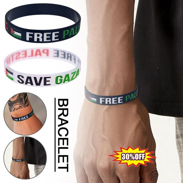 GAZA FREE PALESTINIAN Wristband Silicone Wrist Band Palestine Flag ...