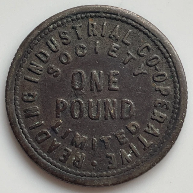 ONE POUND £1 Reading Industrial Co-op Co-operative Society Token Coin ...