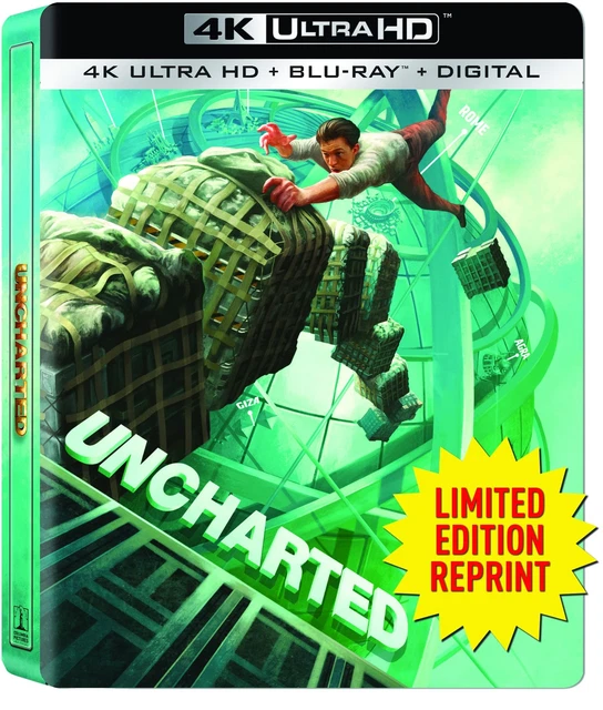 UNCHARTED (LIMITED EDITION Steelbook) (4K UHD Blu-ray) Mark Wahlberg ...