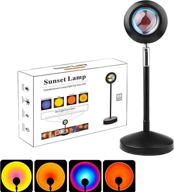 SUNSET LAMP LED Projector USB Light Ambient 16 Colors Remote Atmosphere ...
